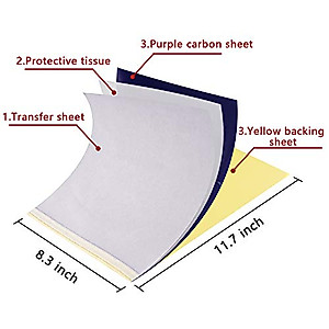 Tattoo Transfer Paper,Tattoo Stencil Transfer Paper for Tattooing, 28 Sheets