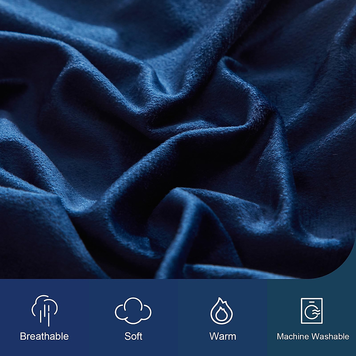 HYBD Soft Velvet Duvet Cover King Size - Breathable & Lightweight Duvet Cover Set 3 Pieces, 1 Duvet Cover 104x90 inches & 2 Pillow Shams, Royal Blue