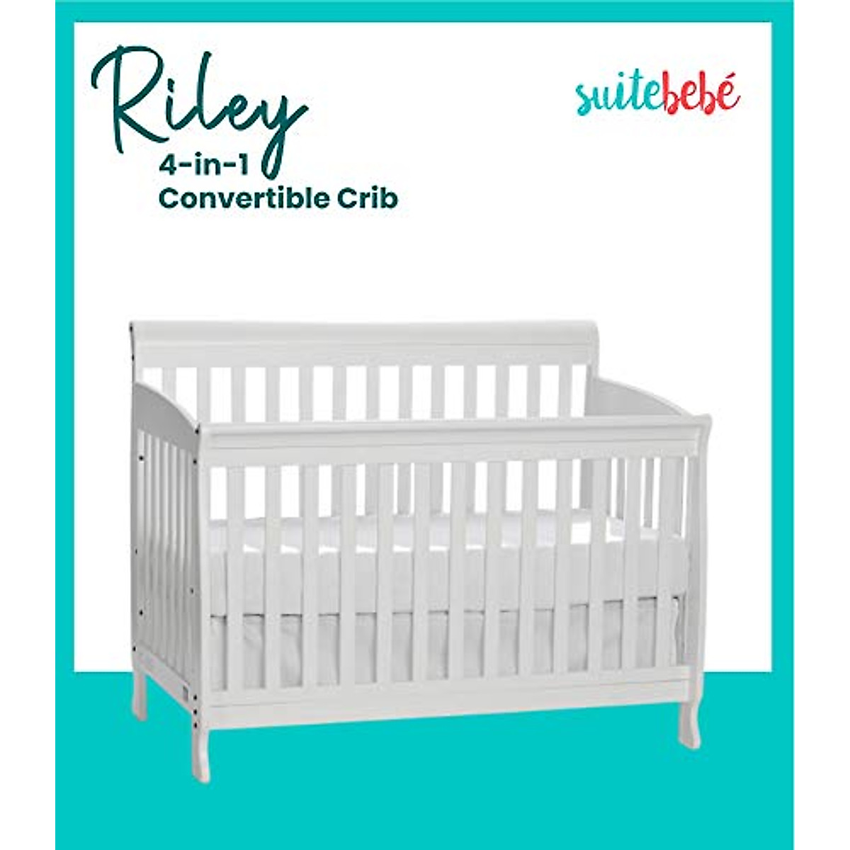 Suite Bebe Riley 4-in-1 Convertible Crib, White