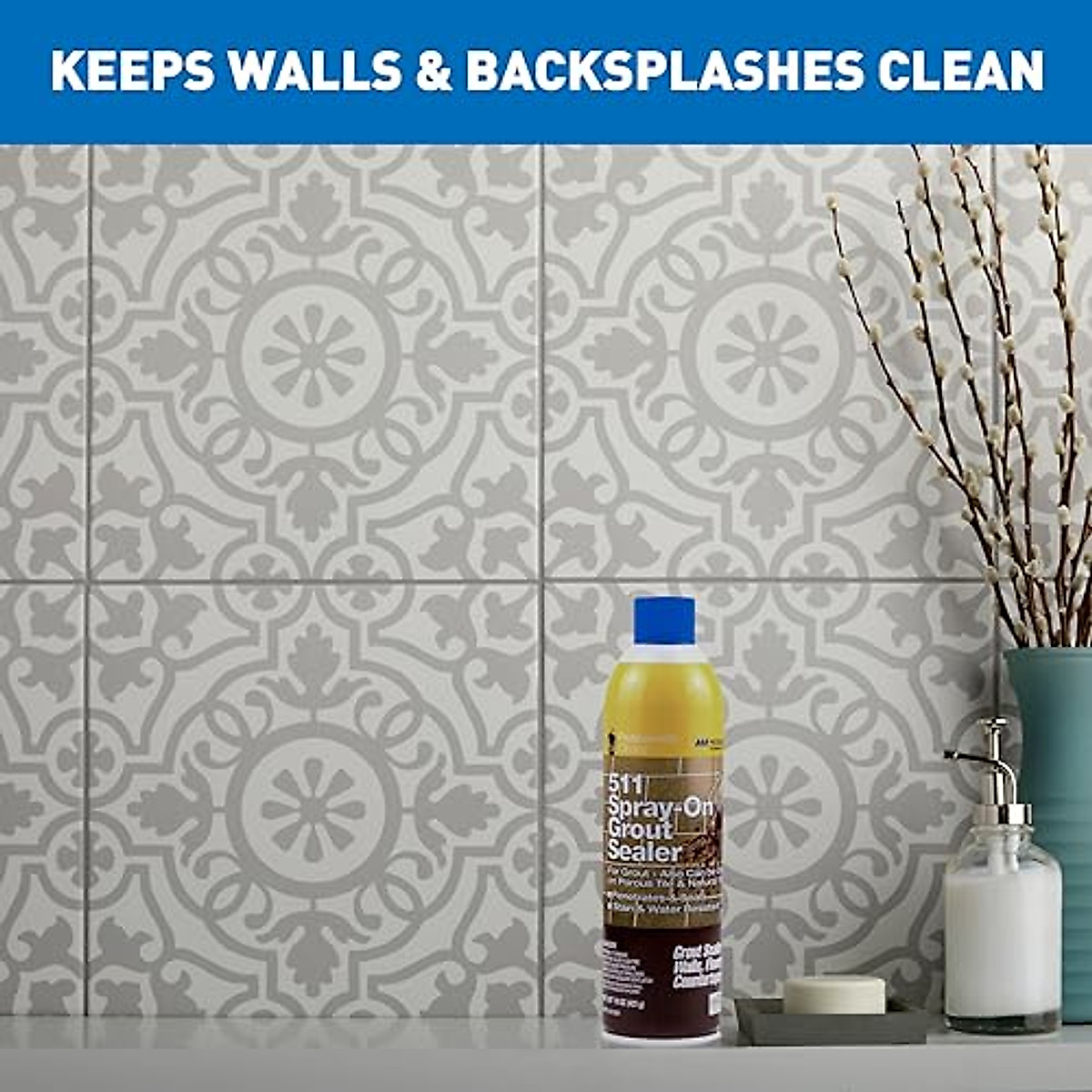 Miracle Sealants GRTSLRAEROCS Aerosol 511 Spray On Grout Sealer, 15 Ounce (Pack of 1), Clear