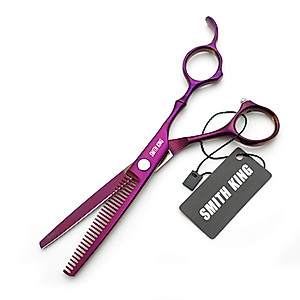 6.0 Inches Professional hair cutting thinning scissors set with razor (Violet)