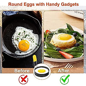Round Egg Maker Ring 2 Pack, Nonstick Egg Rings for Frying Eggs and English Muffins, Egg Shaper for Frying Pan Cooking, Egg Molds for Griddle, Egg Circles for Breakfast Sandwich Burger