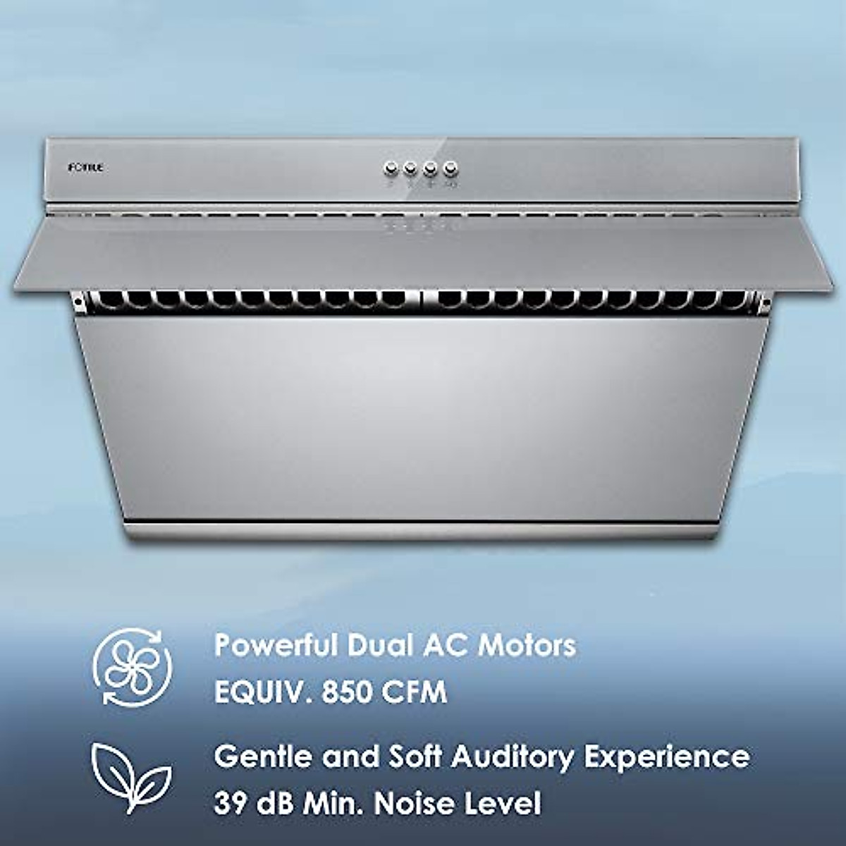 FOTILE JQG7502.G 30" Range Hood Unique Side-Draft Design for Under Cabinet or Wall Mount Modern Kitchen Vent Hood Powerful Motor LED Lights Mechanical Buttons Cooktop Bundle (1. Silver Gray)
