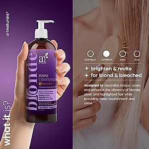 Artnaturals Purple Conditioner – (16 Fl Oz / 473ml) – Protects, Balances and Tones – Bleached, Color Treated, Silver, Brassy and Blonde Hair - Sulfate Free