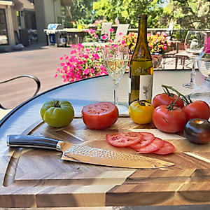 HACIENDA ART & HOME Chef Knife 8 Inch, Hammered Steel, Ultra Sharp Professional High Carbon Stainless Steel Knife for Home & Restaurant, Gift Quality Box – Perfect for Home, Chefs, and Gifts