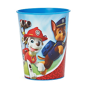 American Greetings Paw Patrol Party Supplies, Pink Plastic Cups (12-Count) & Paw Patrol Party Supplies, 16 oz. Reusable Plastic Party Cups (12-Count)