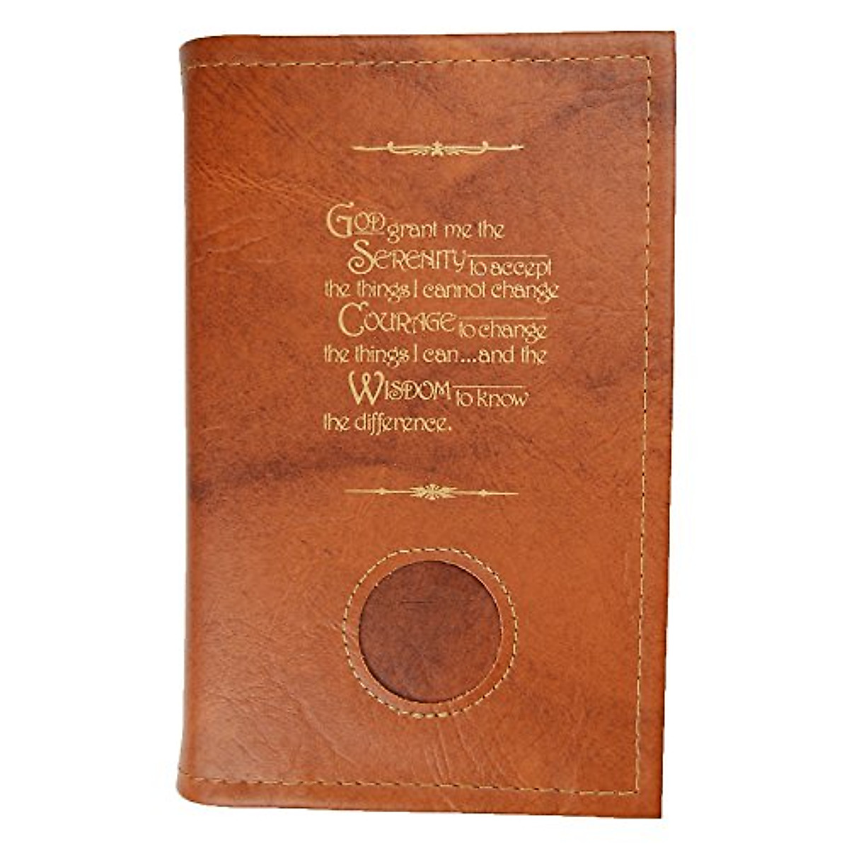 Alcoholics Anonymous AA Soft Paperback Big Book Cover Serenity Prayer & Medallion Holder Tan