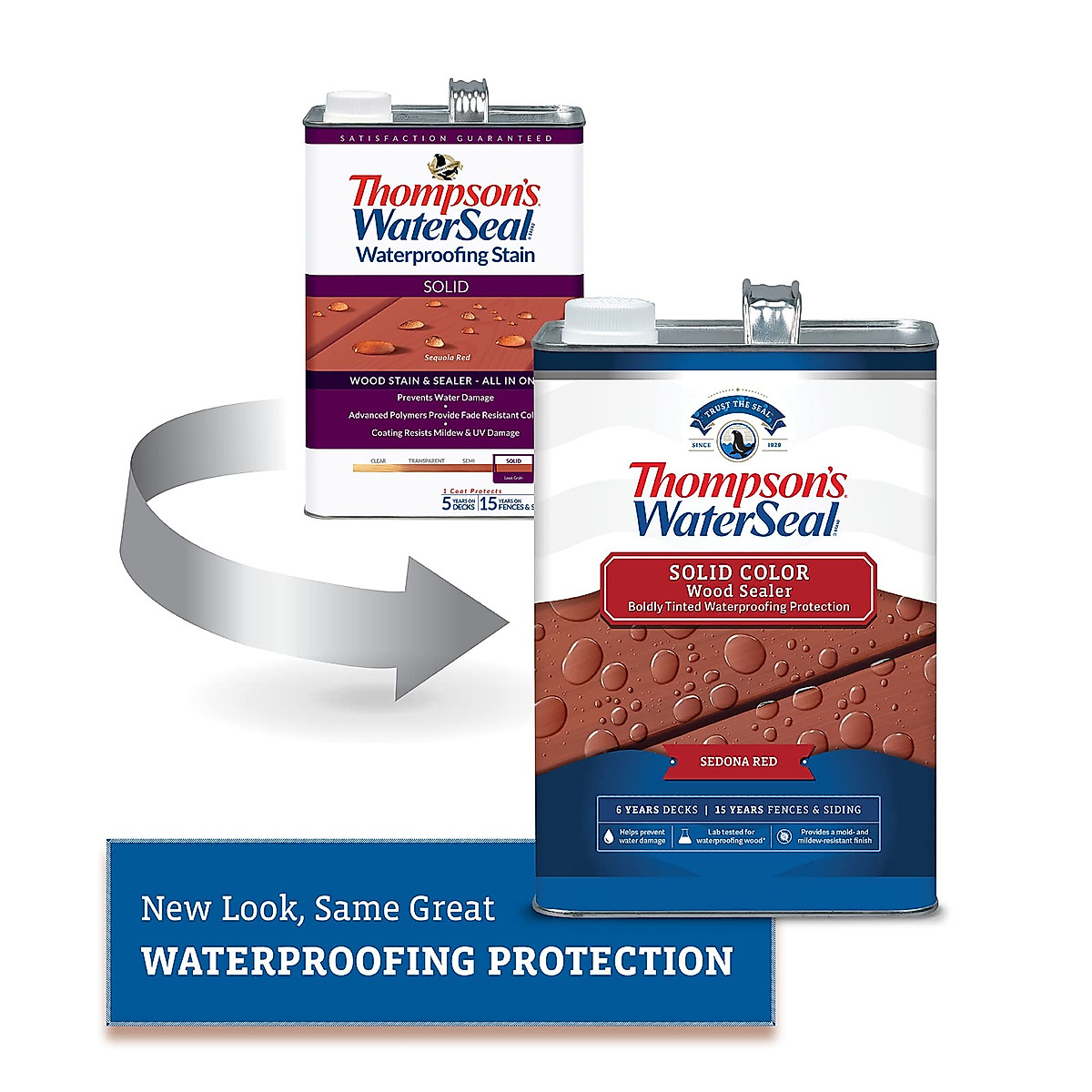 Thompson’s WaterSeal Solid Color Waterproofing Wood Stain and Sealer, Sedona Red, 1 Gallon
