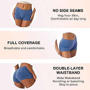 DEEP TOUCH Women’s Boyshort Underwear Seamless Panties Stretch Boxer Panty Breathable No Show Boxer Briefs 5 Pack