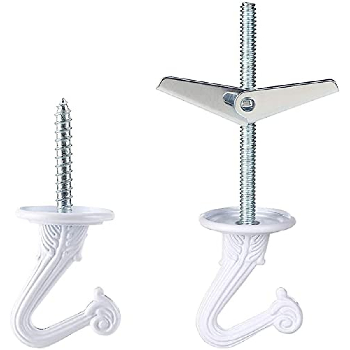 GDQLCNXB Swag Ceiling Hooks - Heavy Duty Swag Hook with Hardware for Hanging Plants Ceiling Installation Cavity Wall Fixing 2 Sets White