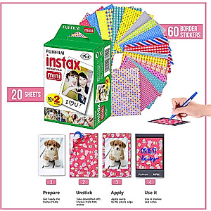 Fujifilm Instax Mini Link 2 Smartphone Printer Soft Pink + Fuji Film Value Pack (20 Sheets)+ Shutter Accessories Bundle, Incl. Protective Case, 20 Sticker Frames, USB Cable