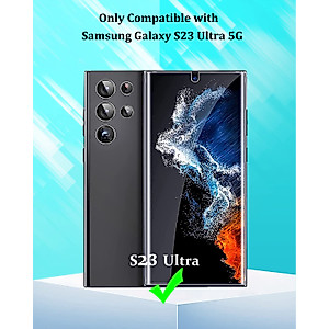 Kanosan for Galaxy S23 Ultra Privacy Screen Protector with Black Aluminium Alloy Camera Lens Protector, Anti-Spy Flexible TPU Film [Support Fingerprint ID] for Samsung Galaxy S23 Ultra 5G