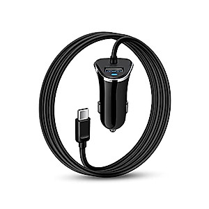USB-C Car Charger, 3.4A USB Type C Car Charger Adapter & Fast Charge Cable Cords Cargador Carro Lighter for Samsung Galaxy S23 S22 S21 S20 S10 S9 S8 Note 20 9 8, LG V60 V50 G8 G7 Android Cigarette 12V