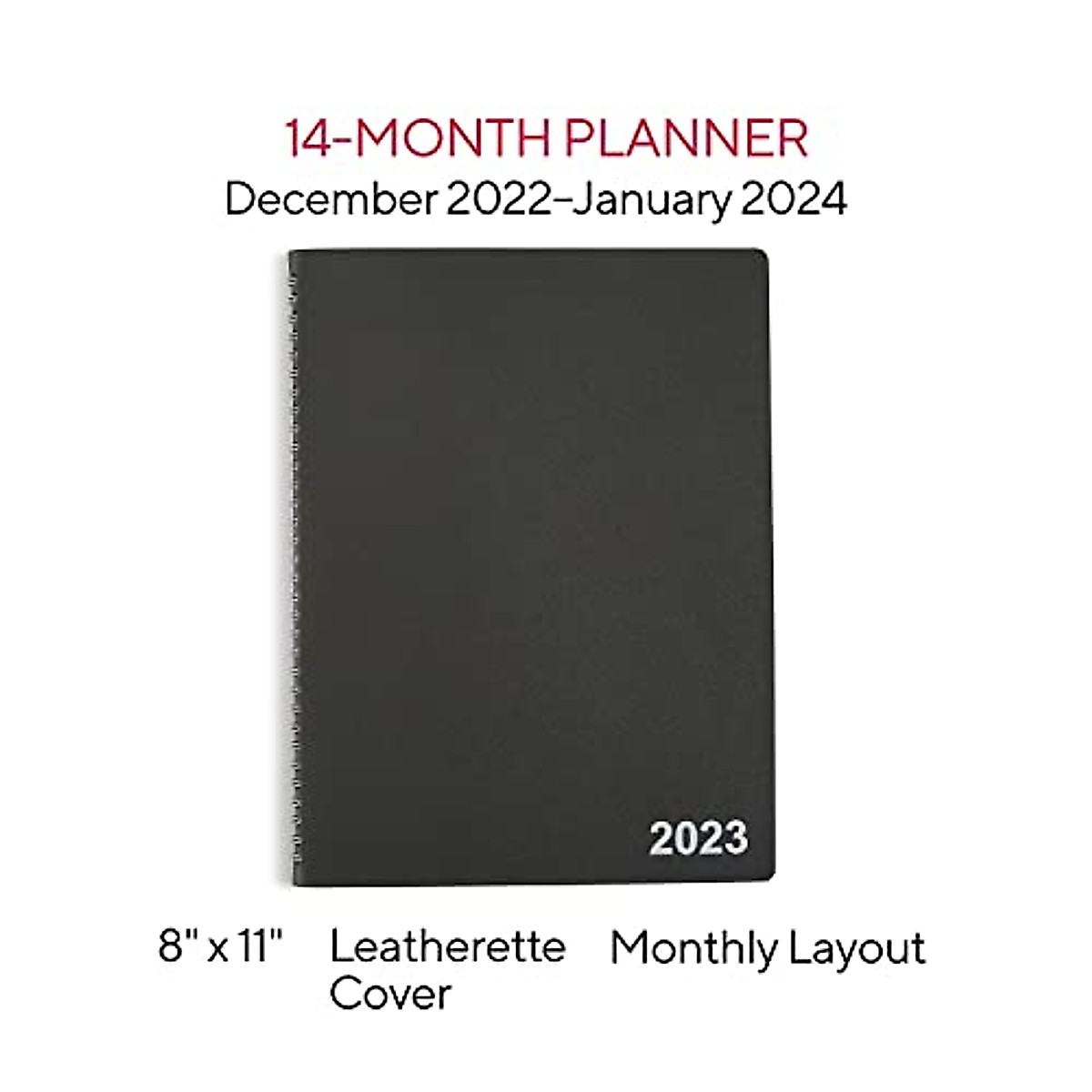 2023 Staples 8-Inch X 11-Inch Monthly Planner, Black (Tr52184-23)