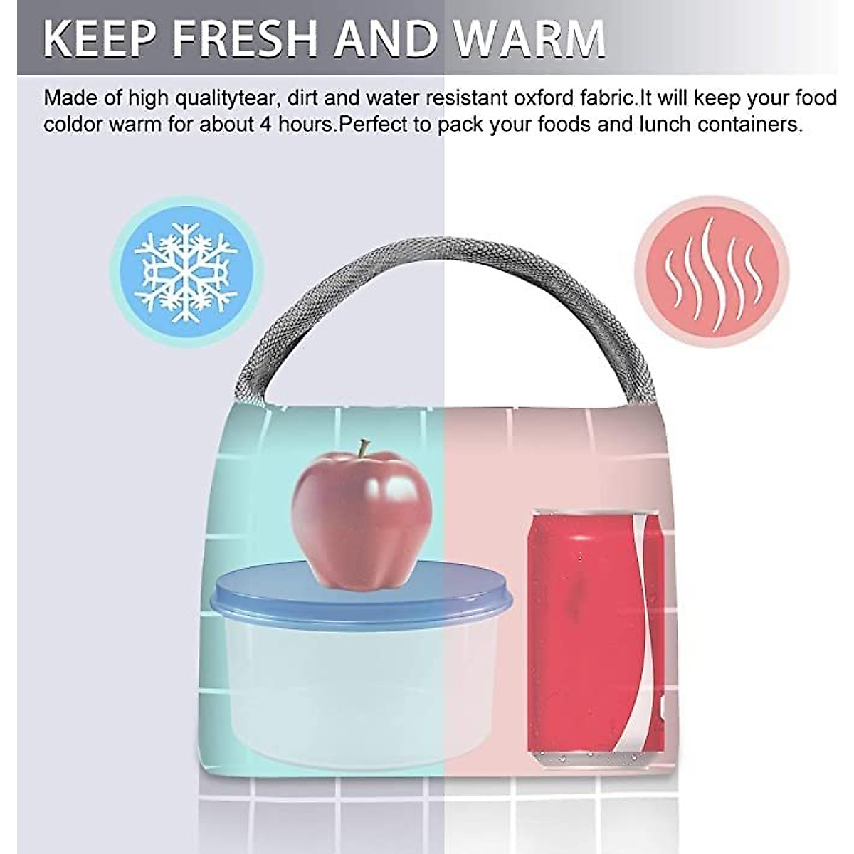 Homlouue Small Lunch Bag Insulated Adult Lunch Box Insulated Lunch Bags for Women Men Lunch Cooler Tote Bag for Work Picnic Outgoing (Black)