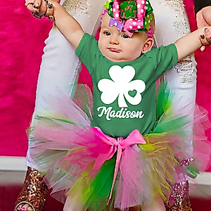 Ugly Christmas Sweater Personalized St. Patrick's Day Green Baby Short Sleeve Onesie w/Name