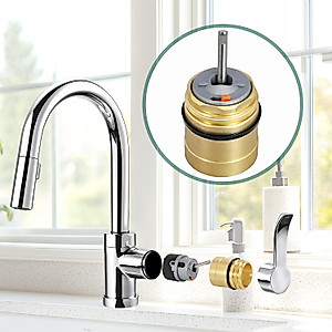 RP50587 Cartridge and RP51503 Bonnet Nut Faucet Valve Kit for Delta for DST Single Handle Kitchen and Lavatory Shower Faucets 36mm Motion Cartridge