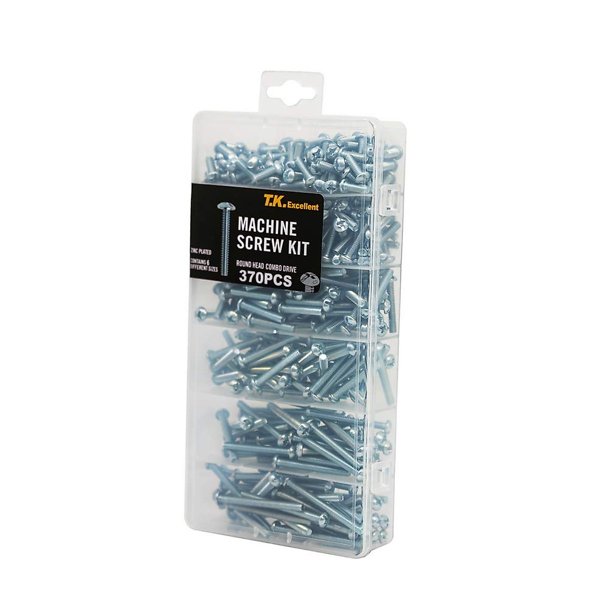 T.K.Excellent #8x1/2 to #8x2 Machine Screws Assortment Kit Electrical Outlet Screws Fully Threaded Phillips Drive, 370 Pcs