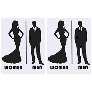 BESPORTBLE 2pcs Rest Room Stickers Toilet Sign Stickers Toilet Wall Decoration Bathroom Signs Decor Toilet Wall Stickers Restroom Sign Fashion Stickers Carved Shower Door Generation