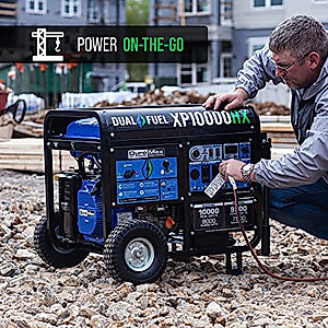 DuroMax XP10000HX Dual Fuel Portable Generator-10000 Watt Gas or Propane Powered Electric Start w/CO Alert, 50 State Approved, Blue