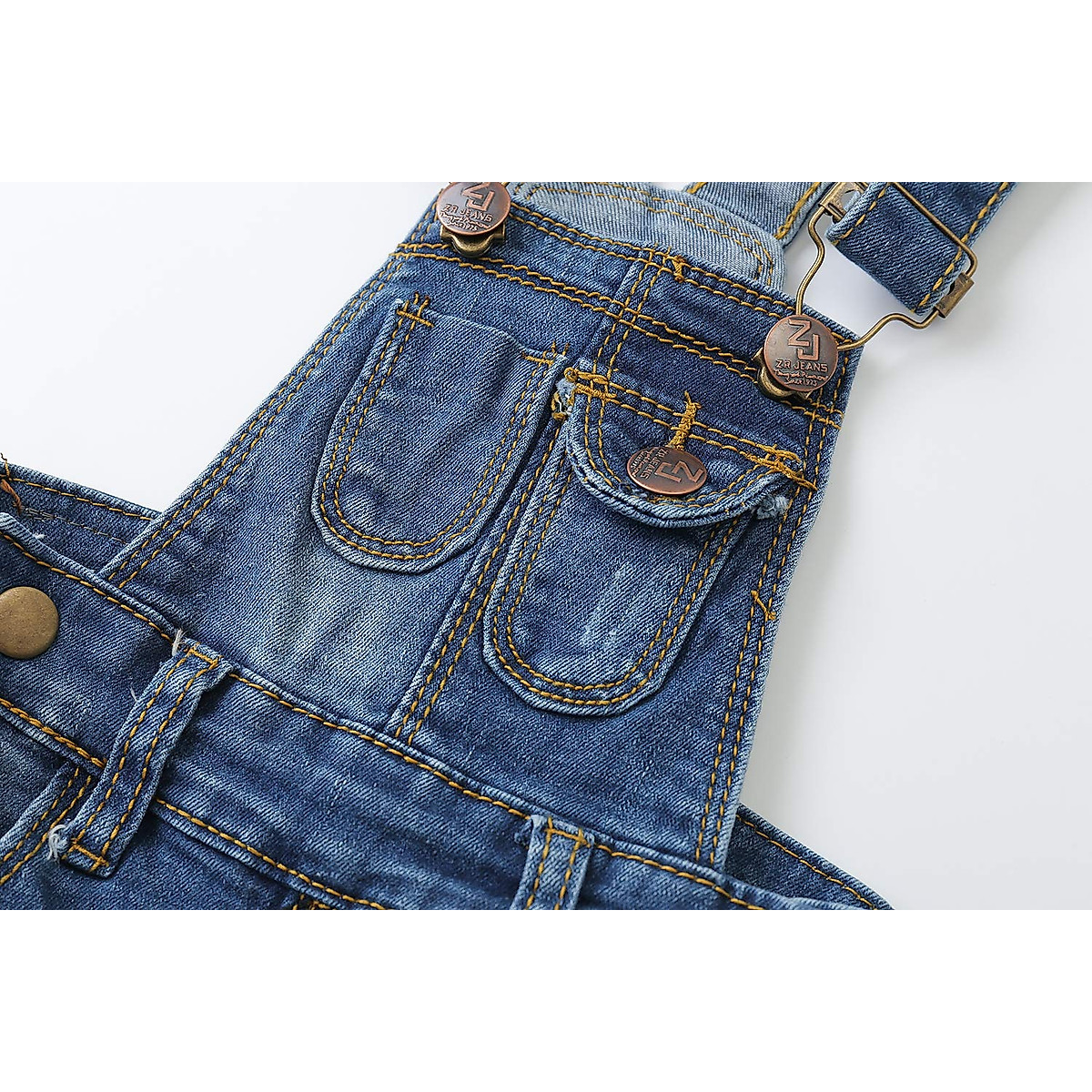 KIDSCOOL SPACE Baby Boy Girl Jean Overalls,Toddler Slim Cute Denim Dungaree,Blue,12-18 Months