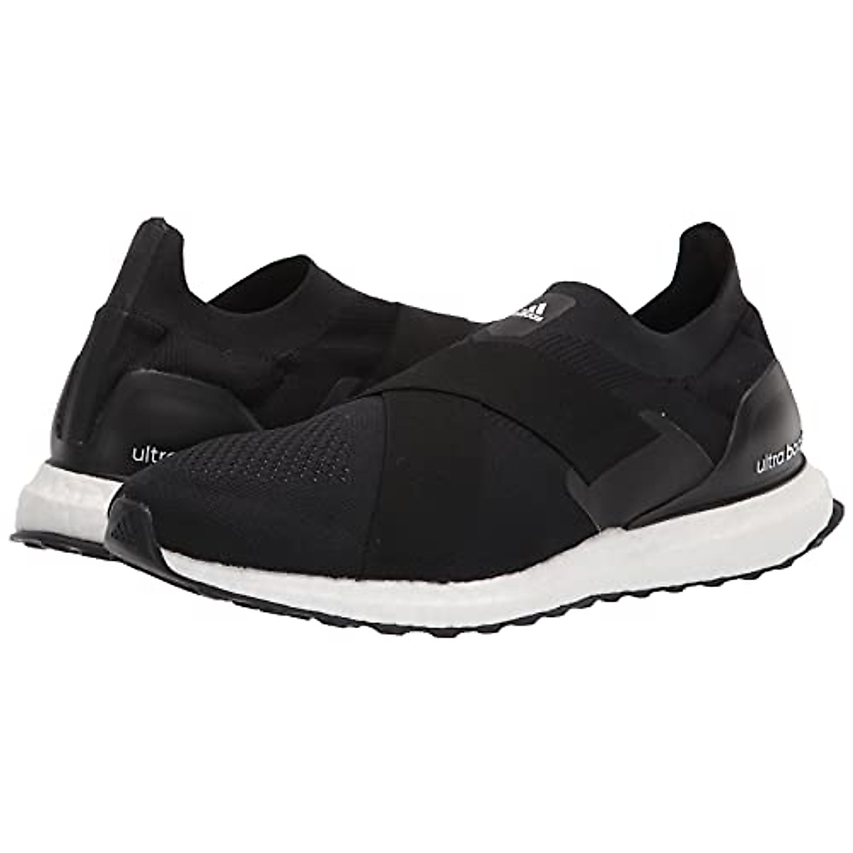 adidas Women's Ultraboost DNA Running Shoe, Black/Black/Acid Orange (Slip-on), 8.5