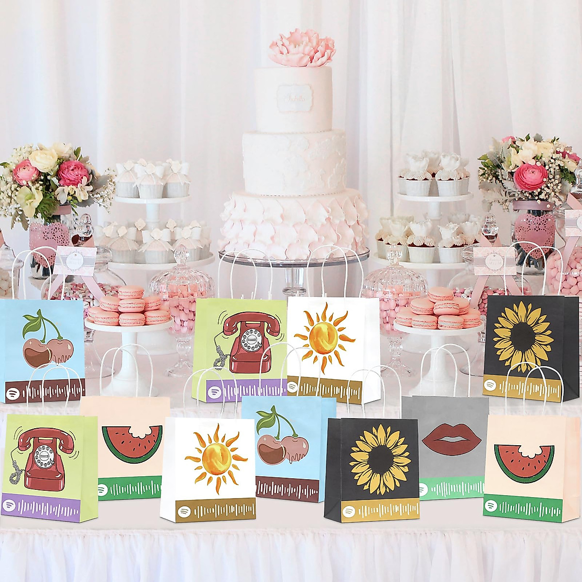 Kamisato Ayato 12PCS Gift Bags Anime Candy Favor Bags Cartoon Goodie Bags Kids Birthday Party Supplies for Birthday Party Decorations