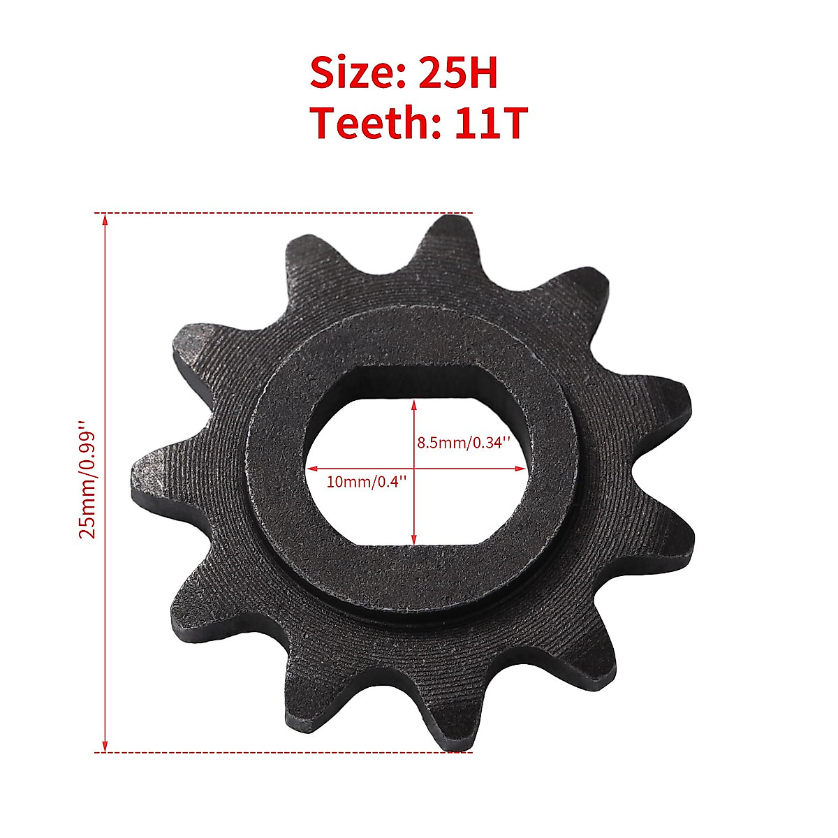 KAMIER 11T Teeth 25H Chain Motor Sprocket with Master Links Replacement for Razor MX650 MX500 SX500 Mcgrath RSF650 Dirt Rocket Bike Kids Electric Scooter Mini Bike Go Kart Cart MY1020 DC Motor Parts