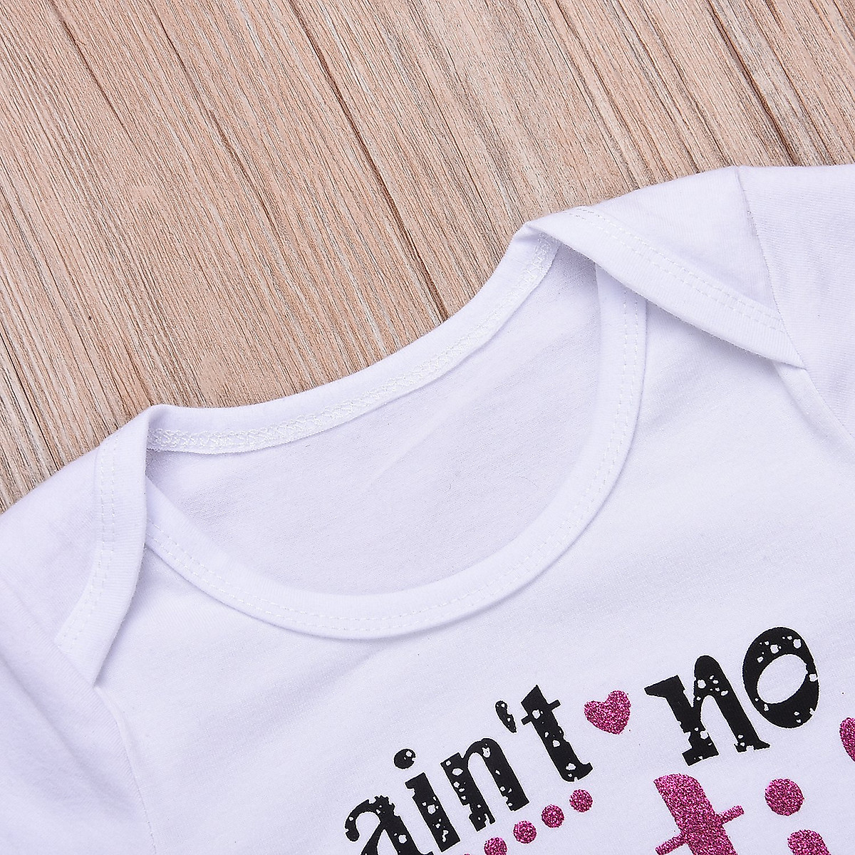 3Pcs/Set Newborn Baby Girls Outfit Auntie Bodysuit Romper with Headband+Donuts Long Pants Clothes Set (Pink, 0-6M)