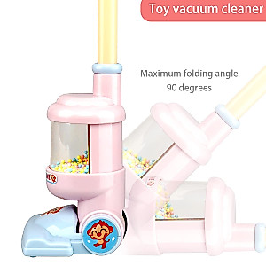 Kids Vacuum Cleaner Toy Pretend Role Play Housekeeping Toys House Cleaning Playset Gifts for Toddlers Boys Girls Learning Toys Blue