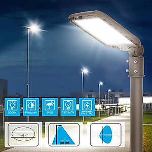 Upgrade 240W LED Pole Light, 36000LM LED Parking Lot Light with Dusk to Dawn Photocell, 5000K Daylight, IP65 Waterproof Die-Cast Aluminum, Commercial Outdoor Pole Light for Parking Lots, 2 Pack