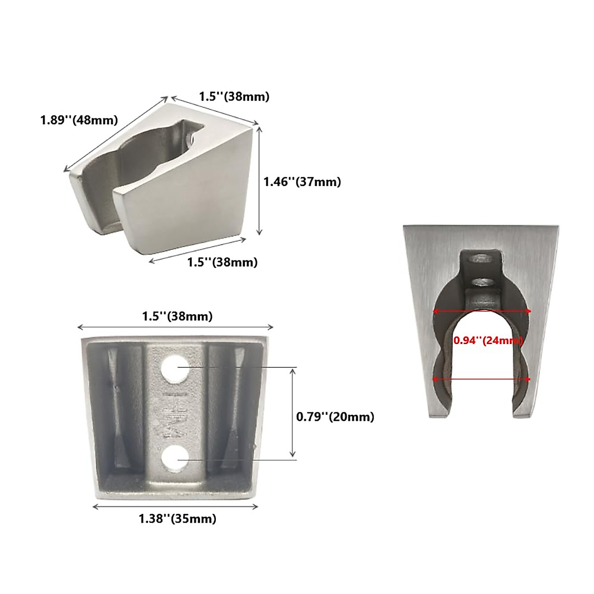 YUNZHIZHAO Handheld Shower Head Bracket for Bathroom, Wall Mount Robust Shower Head Holder, Universal Hand Held Shower Wand Hose Sprayer Holder, Stainless Steel