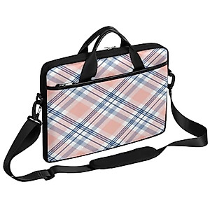 Checkered Pattern Laptop Computer Bag Waterproof Shoulder Messenger Bag 13-15 inch Durable Laptop Tote Bag with Shoulder Strap Handle Lightweight Crossbody Briefcase