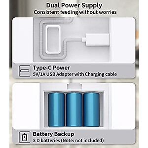 Automatic Cat Feeders with Camera,1080P HD Night Vision 2.4G WiFi 5L Pet Feeder,Height Adjustable Dog Dry Food Dispenser,Two Way Splitter & Three Stainless Bowls,10s Meal Call & Interaction (White)