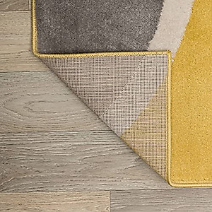 Rugshop Contemporary Abstract Circles Easy Maintenance for Home Office,Living Room,Bedroom,Kitchen Soft Area Rug 6'6" x 9' Yellow