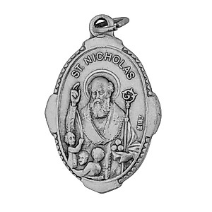 1" Saint and Holy Subject Medal with Prayer Card | Over 25 Different Saints | Durable and Detailed Charm | Pendant Medal Carded with Prayer | Christian Jewelry (St. Nicholas)