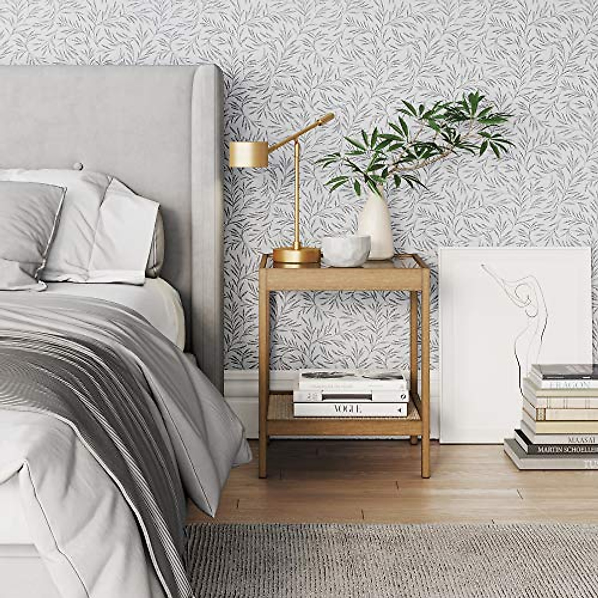 Nathan James Nash Modern Solid Wood Accent End or Side Table, Light Brown/Glass 18 in x 18 in x 22 in