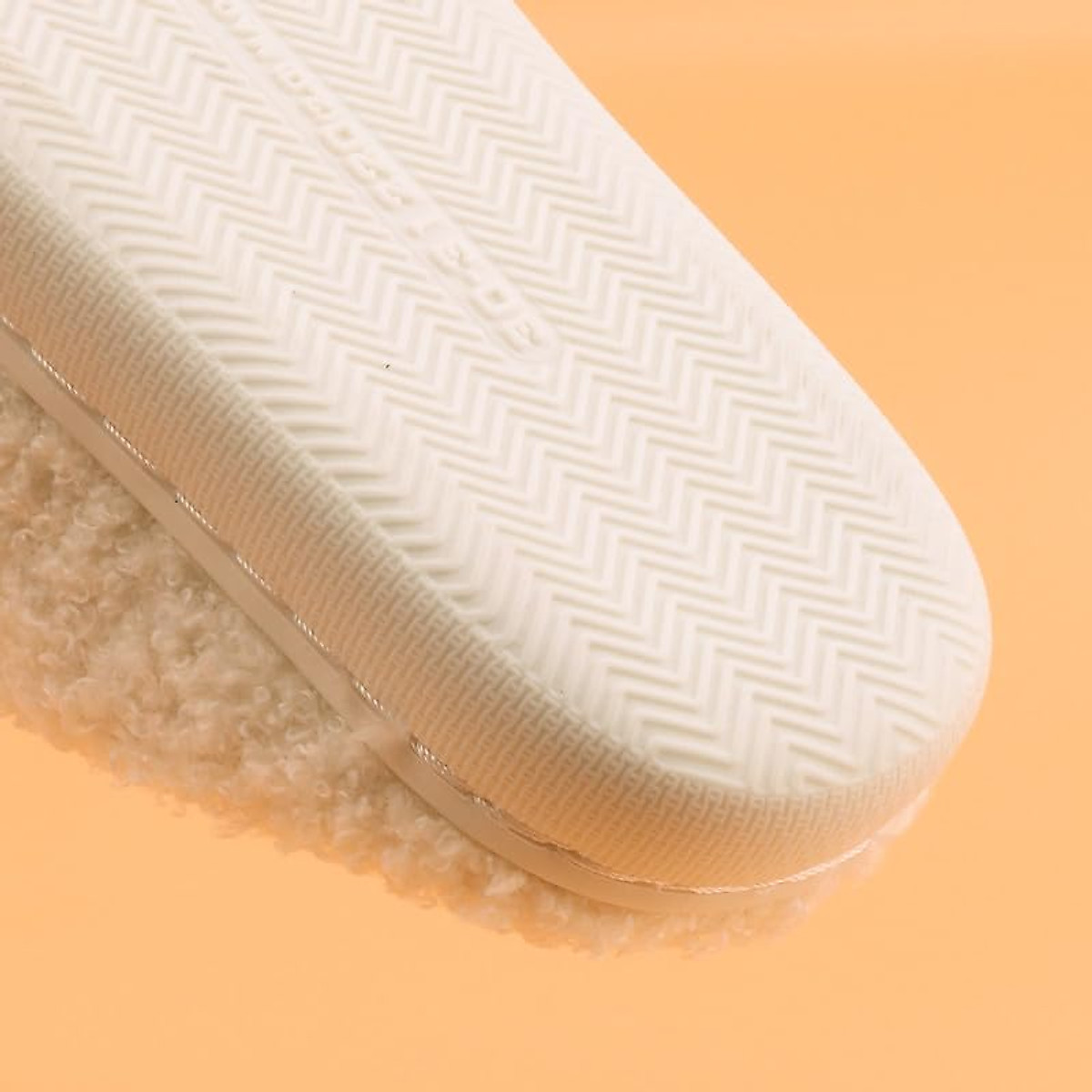 CWODOR Kids Slippers Boys Girls Plush Non-Slip House Slippers Cute Soft Slip-On Shoes For Little Big Kids White 1-2 Big Kids