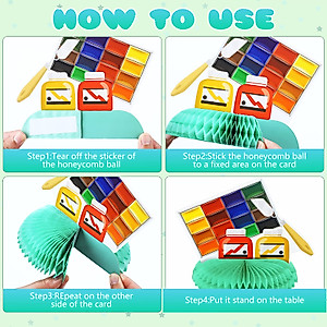 9 Pieces Paint Party Decorations Art Birthday Party Honeycomb Centerpieces Sip and Paint Party Supplies for Art Birthday Party Favor Photo Booth Props