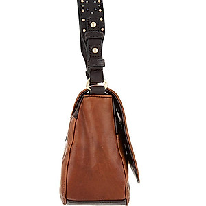Tignanello Item Saddle Cross Body W/RFID Protection, Rust/Brown