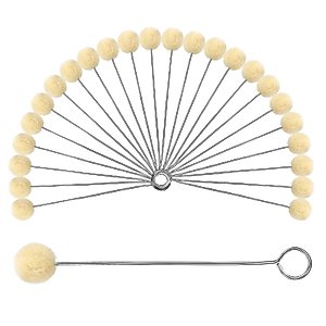BUTUZE 25 Pcs Wool Daubers Wool Daubers Ball Brush Leather Dye Tool with Metal Handle Wool Daubers for Leather Dyes for DIY Crafts Projects