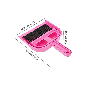 BUTIFULSIC 1 Set Pet Cleaning Tool Ferret Compact Dust Guinea Pig Stuff Block Brooms Broom Handle Squeegee Broom Bunny Cage Liner Hamster Toys Table Whisk Broom Duster Push Broom Rosy Plastic