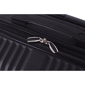 Rockland Berlin Hardside Expandable Spinner Wheel Luggage, Black, 3-Piece Set (20/24/28)