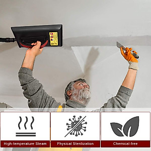 Moccha Wallpaper Stripper, Chemical-Free Cleaner w/Long Run Time, Included 2 Handles Portable Wallpaper Steamer Tool, Safety Power-Off Protection, Lightweight Design Remover, Easy to Use in Housework