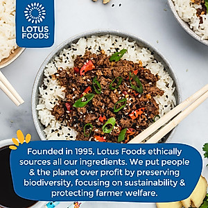 Lotus Foods Organic White Jasmine Rice Heat & Eat Pouch - Gluten Free White Rice, Organic Rice, Instant Microwave Jasmine Rice, Microwavable Pre Cooked Rice - 8 Oz (Pack of 6)