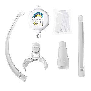 HLEEDUO 23 INCH Baby Mobile arm for Crib,Mobile Holder for Crib-White Baby Mobile arm with Nursery Crib Mobile arm Cover, Mobile Hanger for Crib