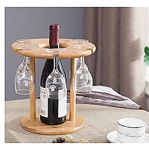 ZYZMH Round Holder Countertop Stand Retro Tabletop Display for Single Bottle Bar Rustproof Barware Living Room Wine Rack Organizer