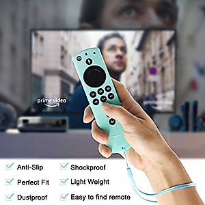 [2 Pack] Silicone Remote Cover Compatible with Fire TV Stick 4K Alexa Voice Remote Control, Lightweight Anti Slip Shockproof Protective Sleeve (Mint Green + Pink)