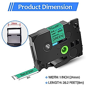 USUPERINK 10PK Compatible for Brother P-Touch Label Maker Tape TZe-751 TZ-751 TZe751 TZ751 Black on Green 24mm 0.94 inch 1'' x 26.2ft Laminated TZe TZ Label Tape for PT-7600 PT-9200DX PT-9200PC 9400