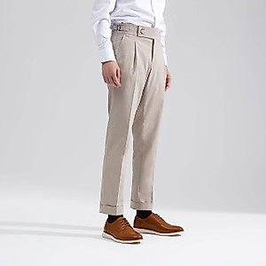 Jousen Men's Brown Dress Shoes Formal Lace Up Casual Dress Shoes for Men Oxfords Shoes (AMY733 Yellow Brown 10)